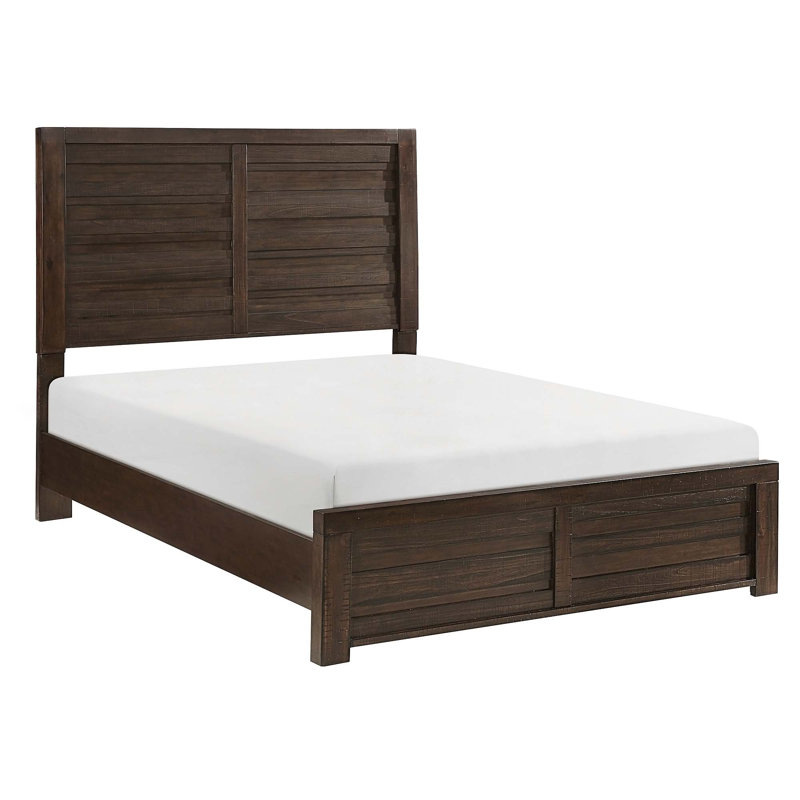 Loon Peak California King Size Panel Bed 1pc Wooden Bedroom Furniture Planked Framing Headboard Footboard Wayfair